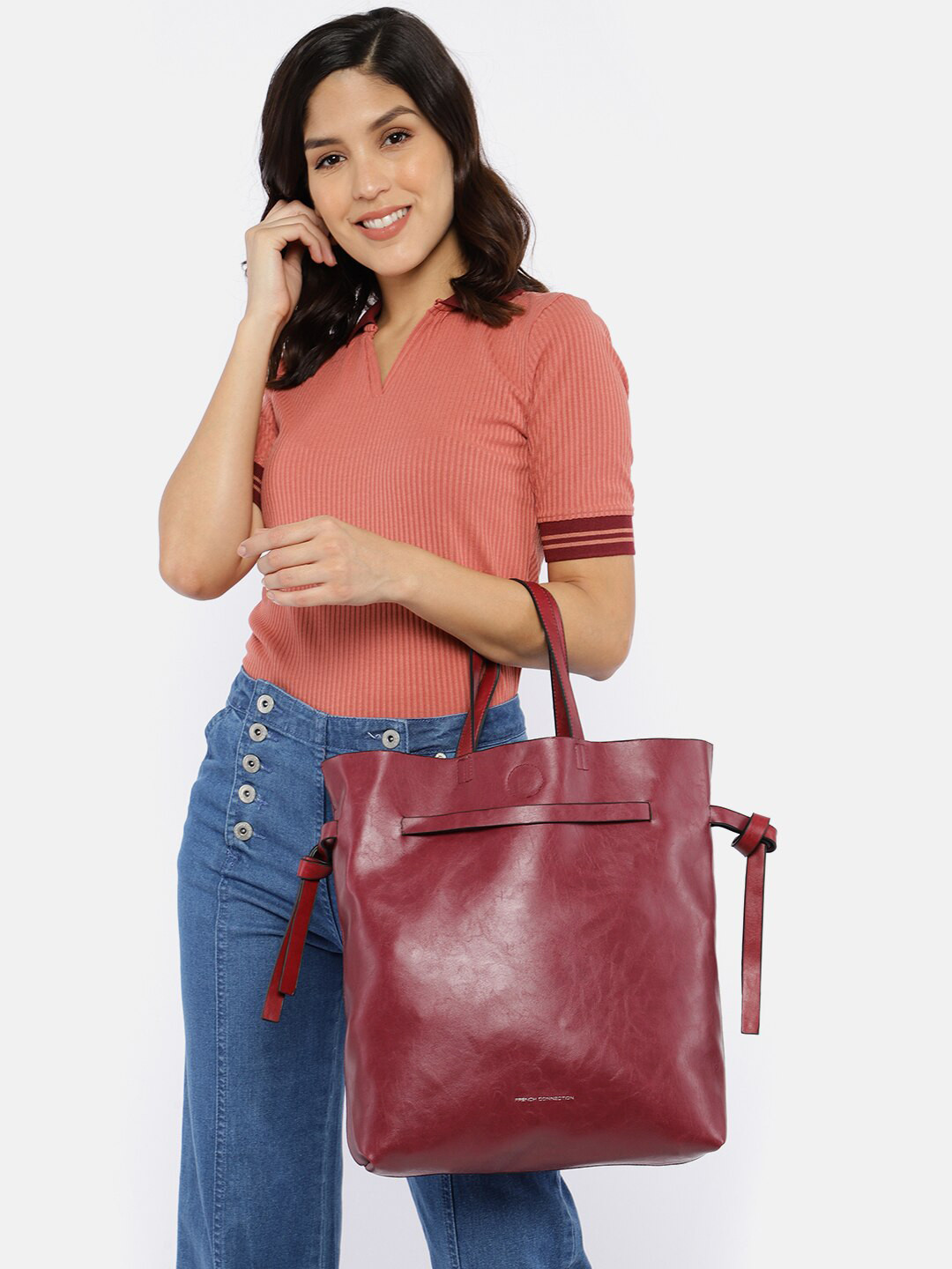 Buy French Connection Red Solid Shoulder Bag - Handbags for Women ...