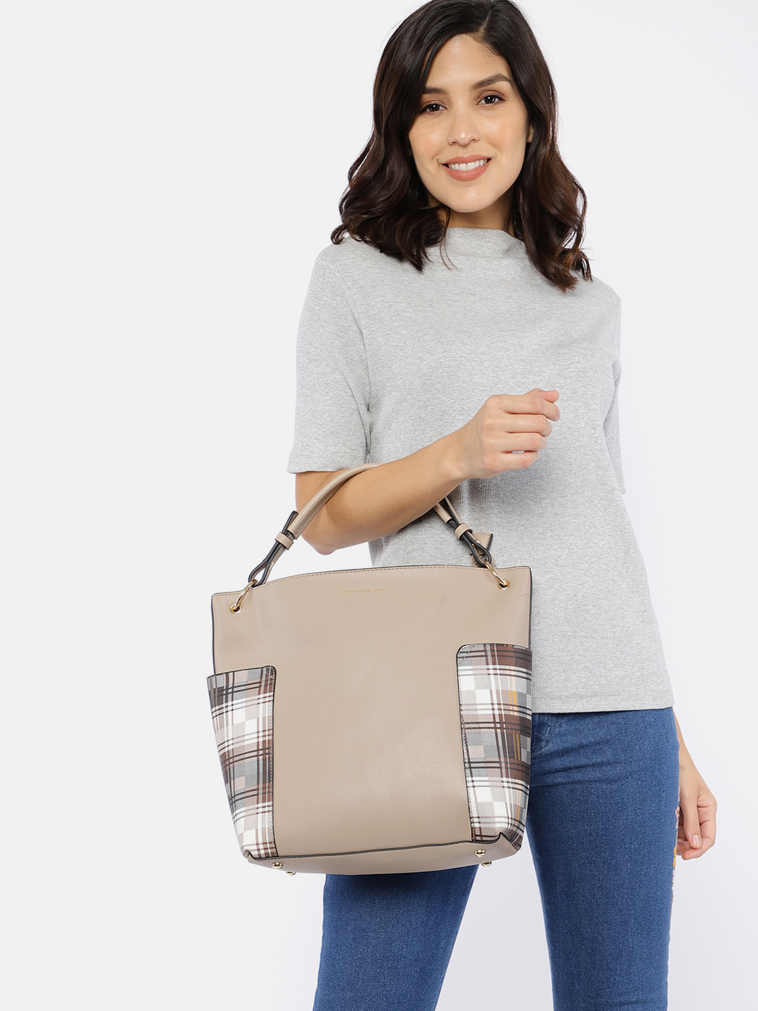 Buy French Connection Beige Solid Hobo Bag - Handbags for Women 9953125 ...
