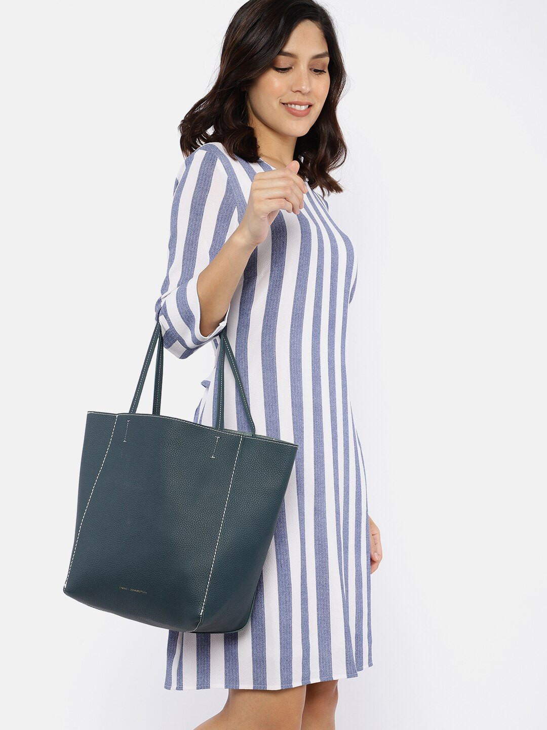 Buy French Connection Teal Blue Solid Shoulder Bag - Handbags for Women ...