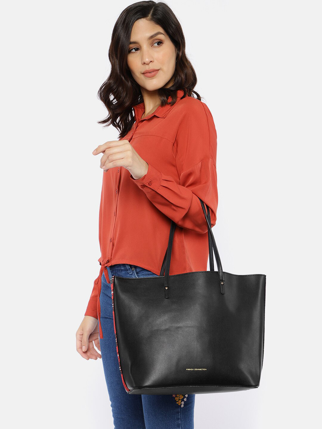 Buy French Connection Black Solid Tote Bag - Handbags for Women 9953151 ...