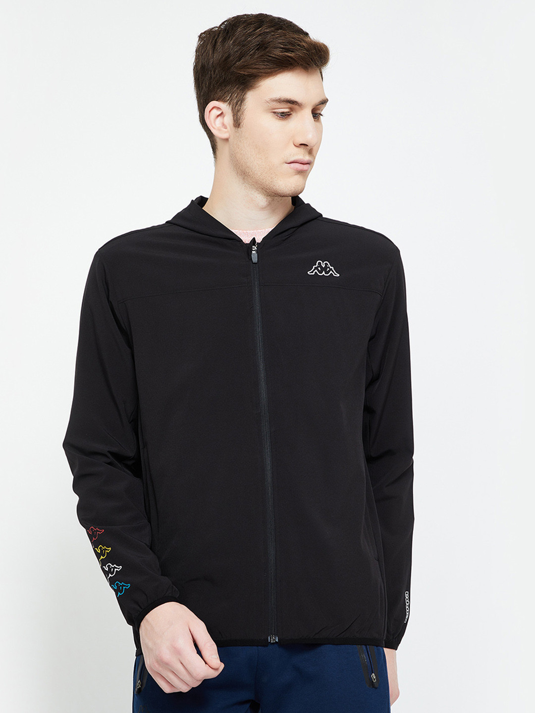 Buy Kappa Men Black Solid Bomber Jacket - Jackets for Men 9956223 | Myntra