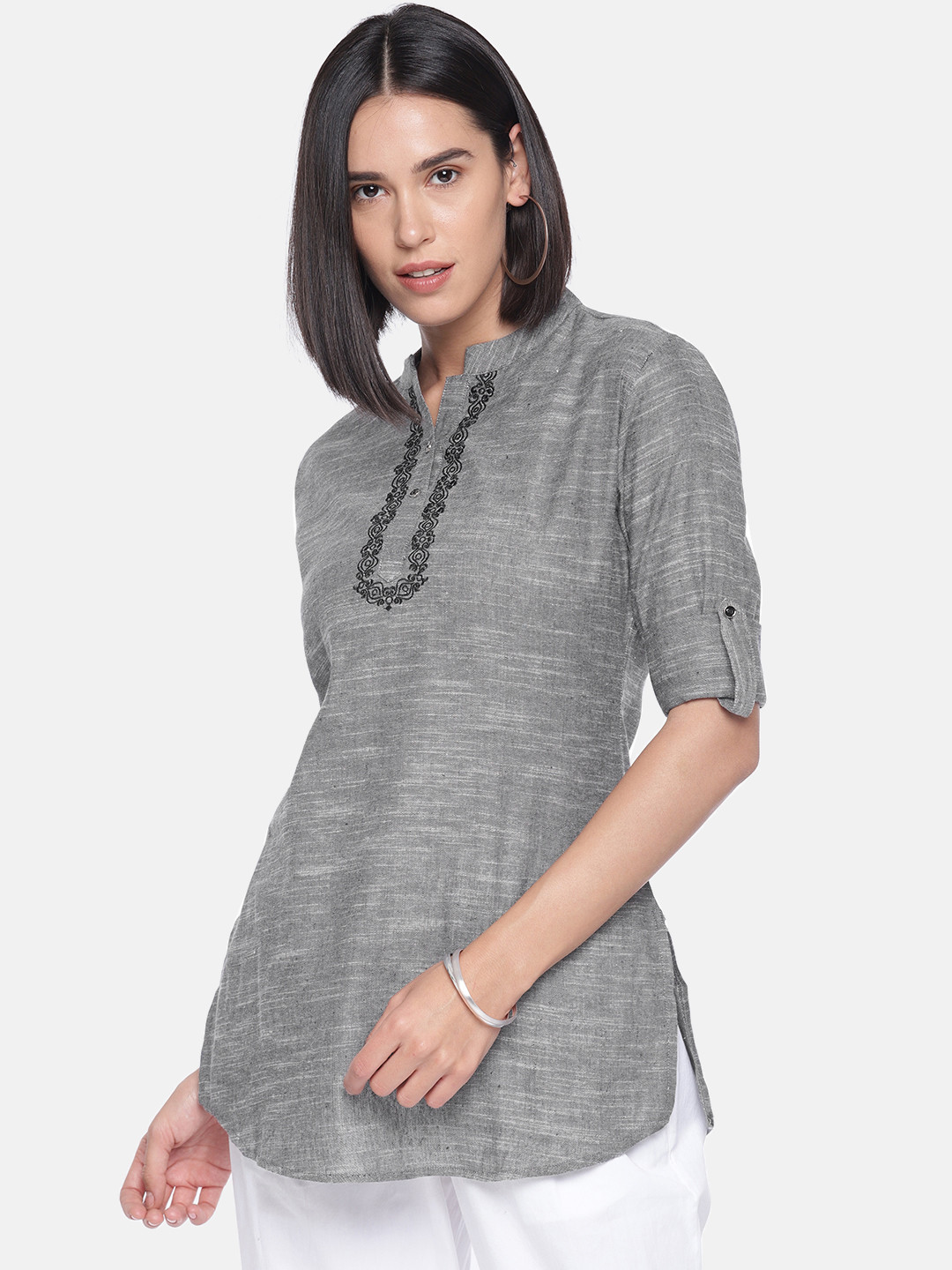 Buy Soch Grey Self Design Tunic - Tunics for Women 9964301 | Myntra