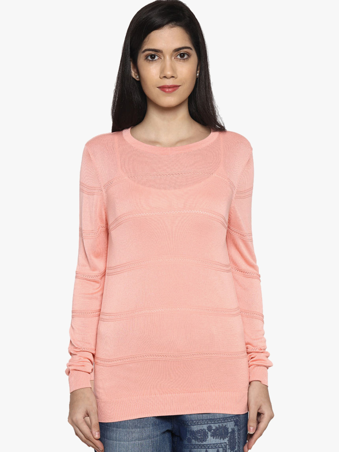 Buy Peach Solid Sweater - Sweaters for Women 7677409 | Myntra