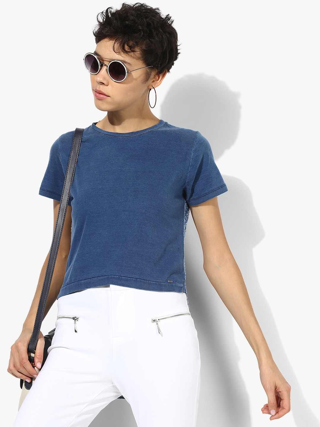 Buy SPYKAR Women Blue Solid Top - Tops for Women 7679501 | Myntra