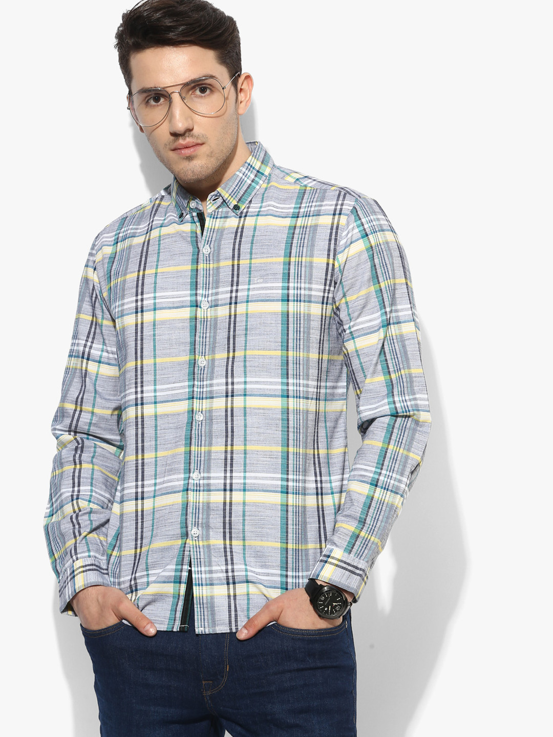 Buy Grey Checked Slim Fit Casual Shirt - Shirts for Men 7683506 | Myntra