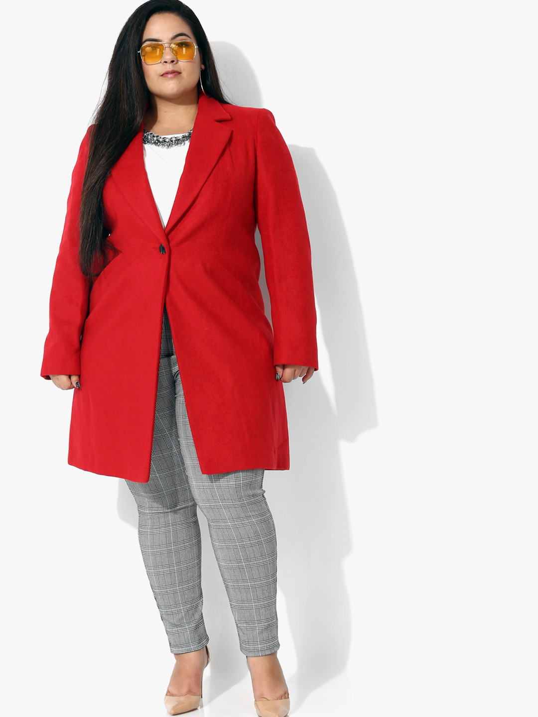 Buy Red Solid Long Coat - Jackets for Women 7897845 | Myntra