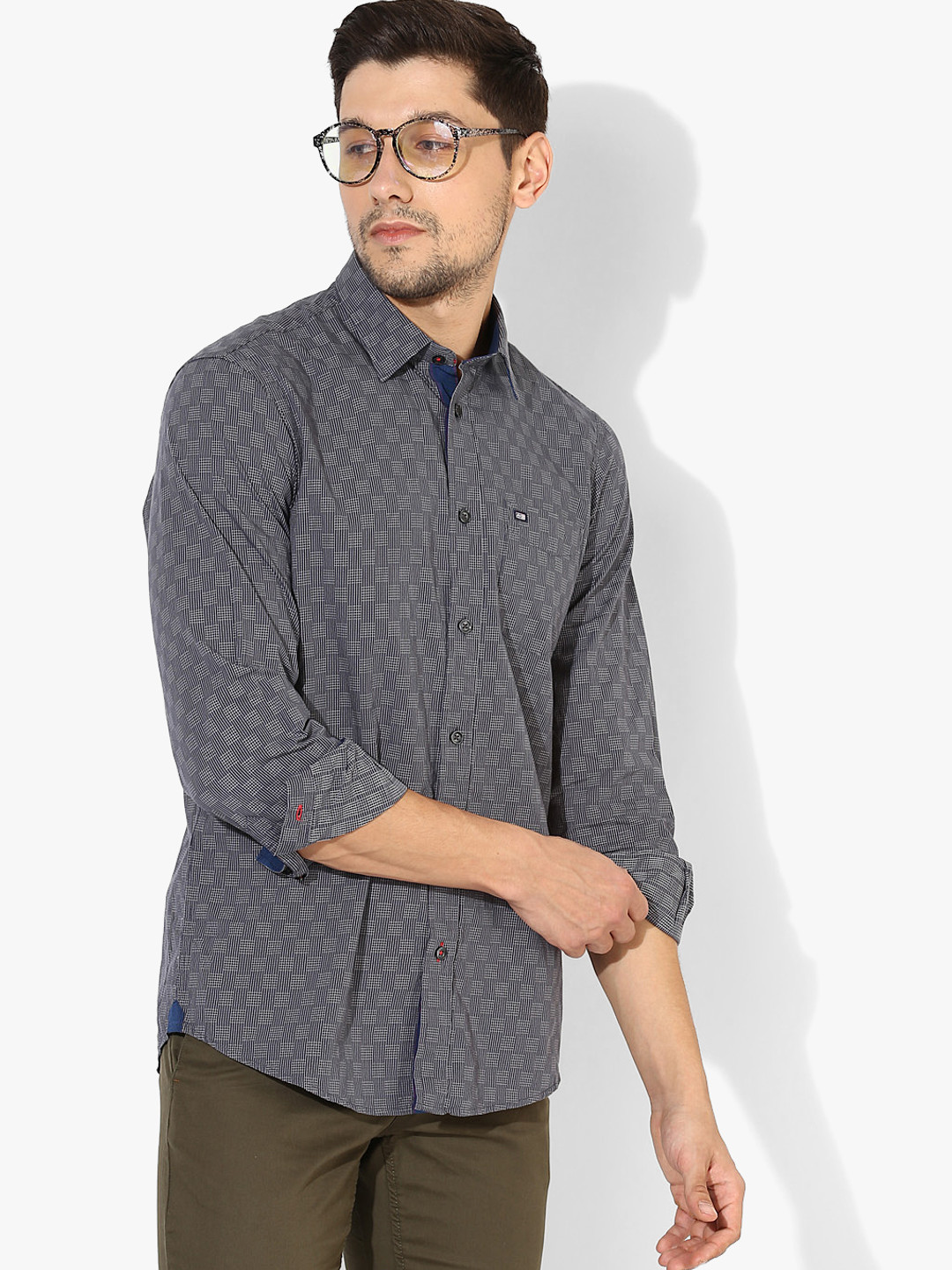 Buy Grey Checked Slim Fit Casual Shirt - Shirts for Men 7944417 | Myntra
