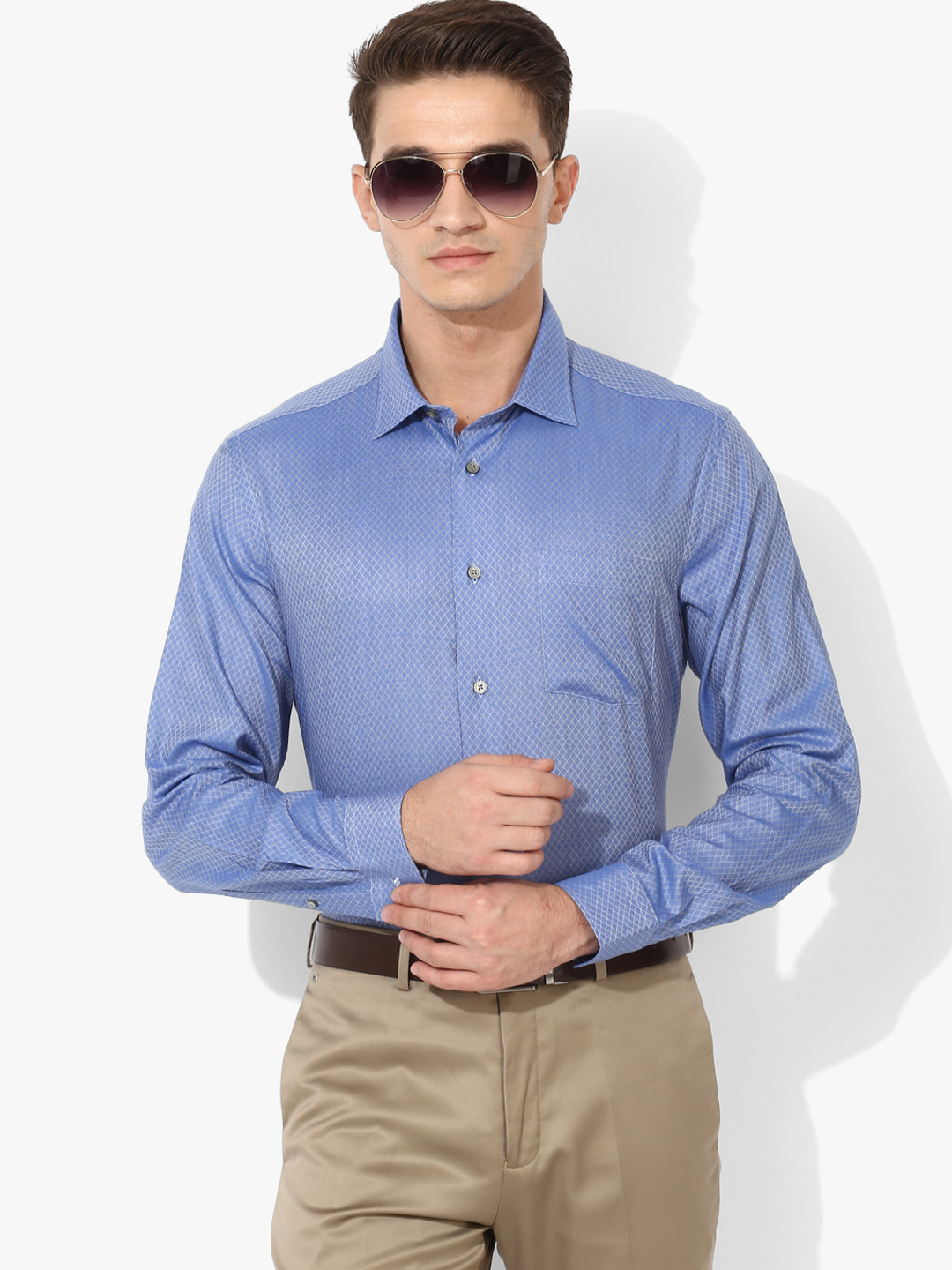 Buy Blue Checked Slim Fit Formal Shirt - Shirts for Men 7924449 | Myntra