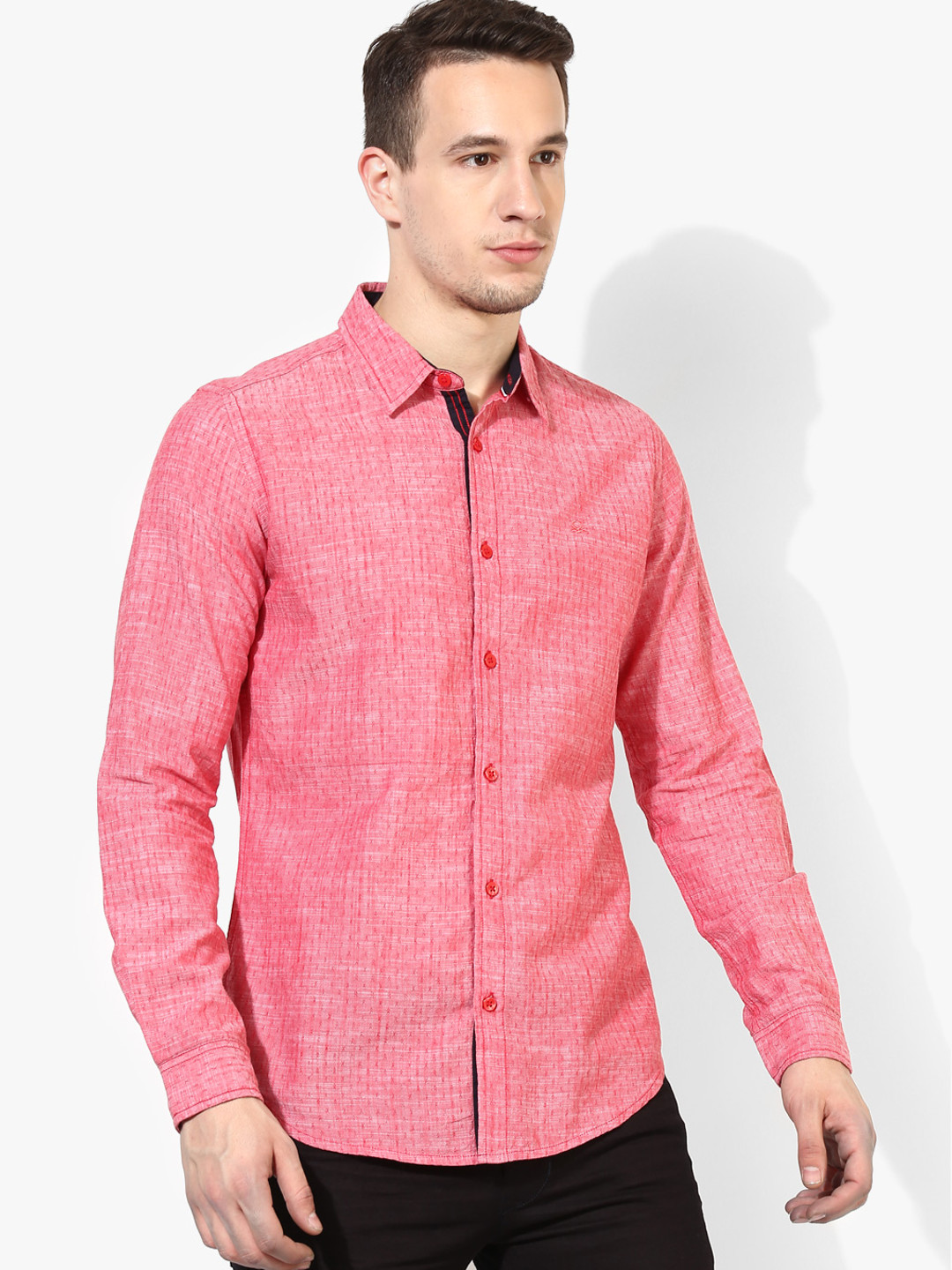 Buy Pink Textured Regular Fit Casual Shirt - Shirts for Men 7931299 ...