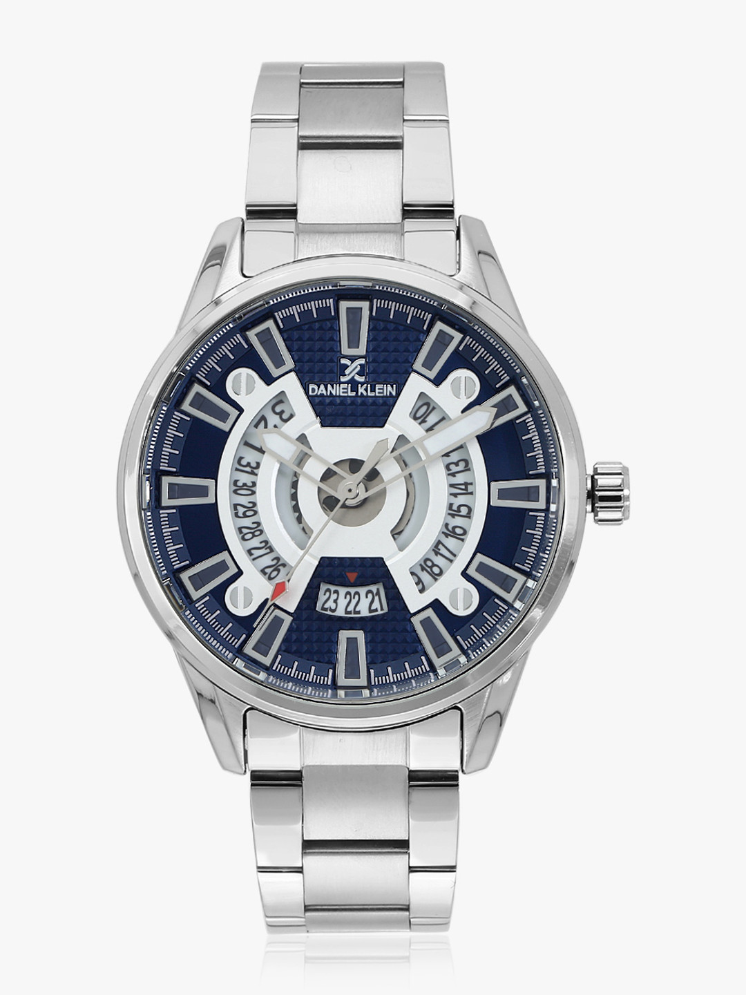 Buy Silver/Blue Analogue Watch - Watches for Men 7950037 | Myntra