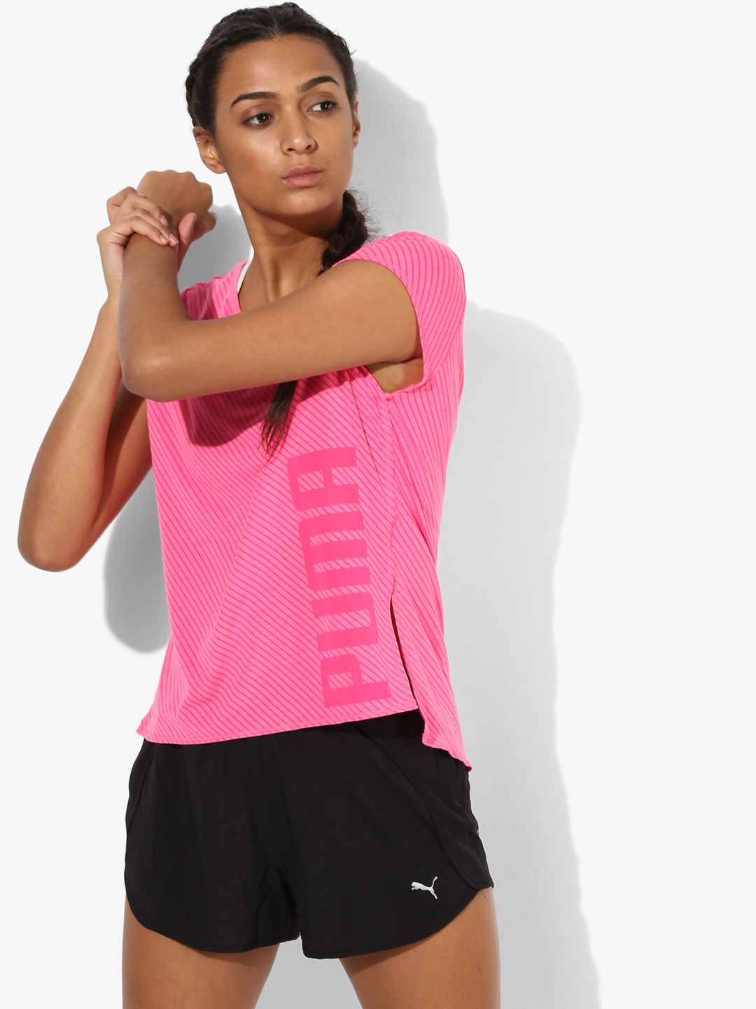Buy Puma Women Dancer Drapey Knockout Running Pink Styled Back Top ...