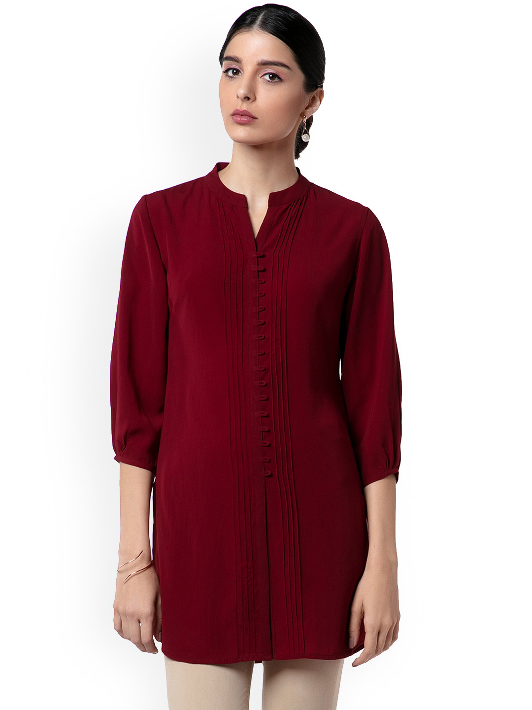 Buy Soch Maroon Solid Tunic - Tunics for Women 7883549 | Myntra