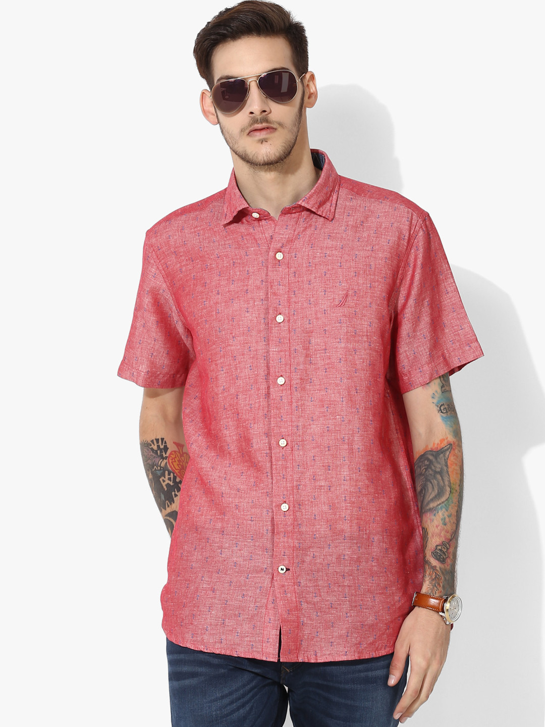 Buy Red Printed Regular Fit Casual Shirt - Shirts for Men 7944083 | Myntra