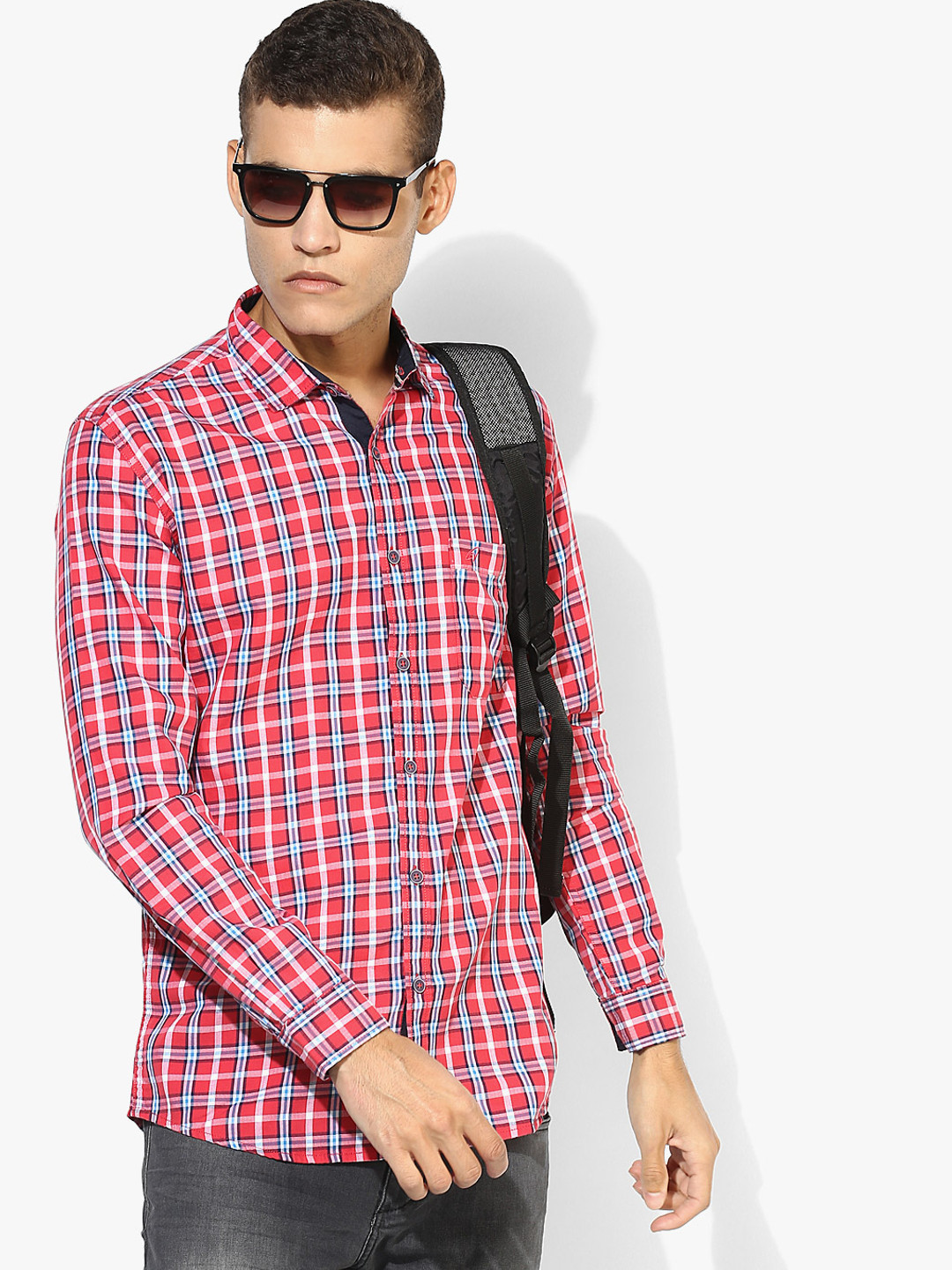 Buy Red Checked Slim Fit Casual Shirt - Shirts for Men 7975459 | Myntra