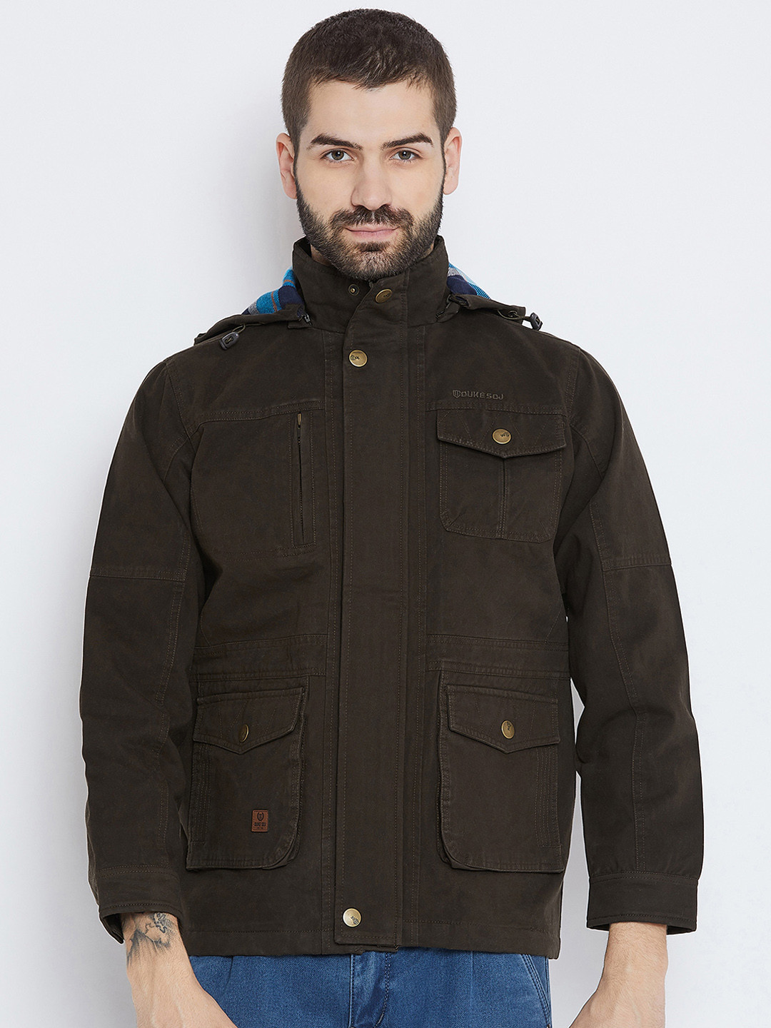 Buy Duke Men Coffee Brown Solid Lightweight Tailored Jacket - Jackets ...