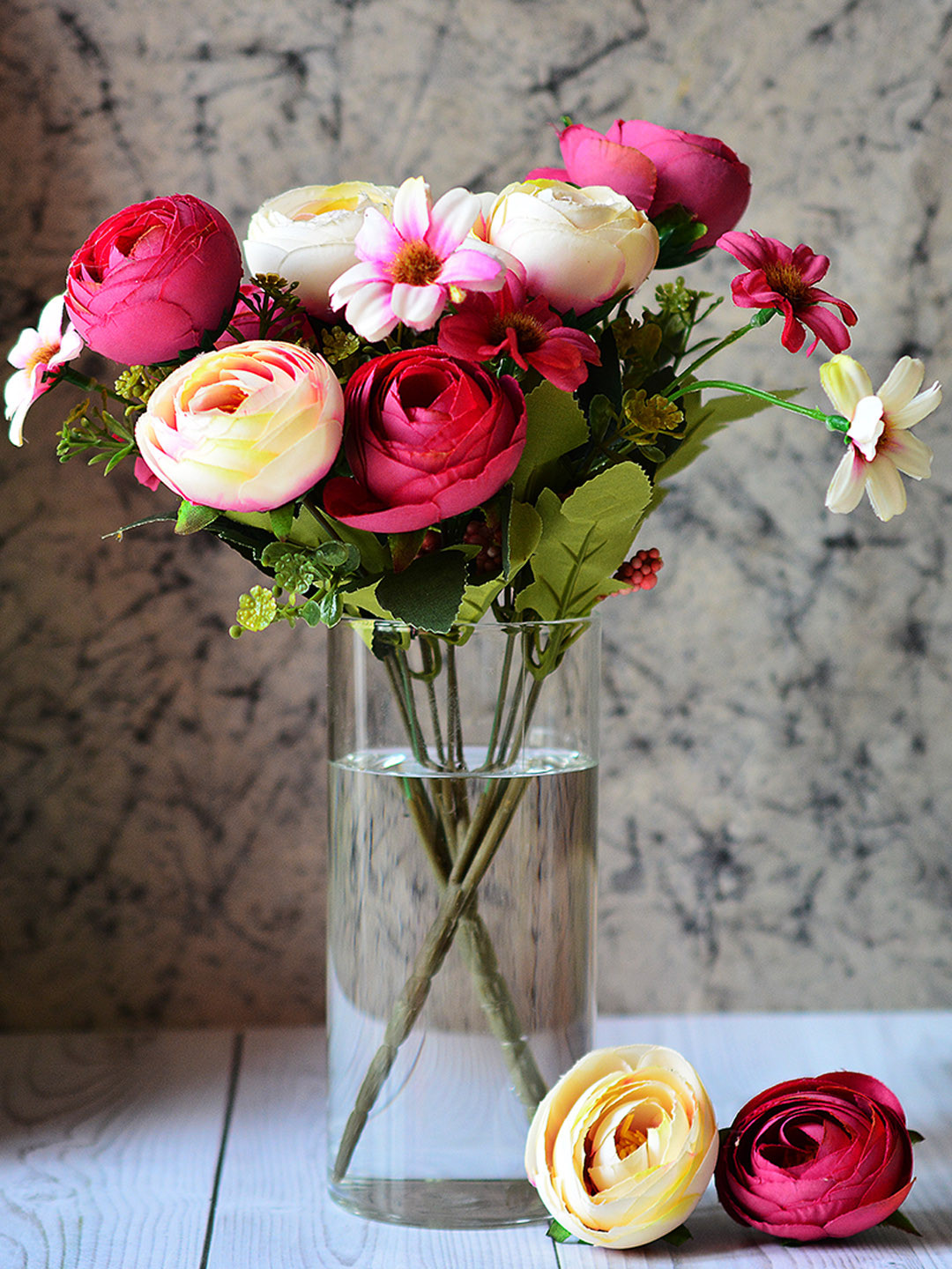 Buy Archies White & Red Rose Flower Sticks - Artificial Flowers And ...