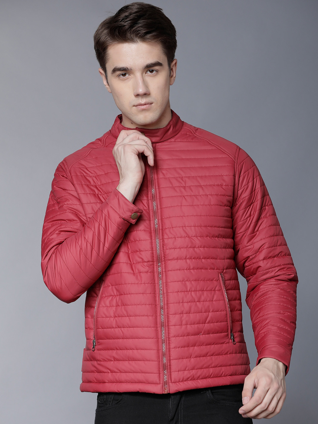 Buy LOCOMOTIVE Men Red Solid Puffer Jacket - Jackets for Men 8064695 | Myntra
