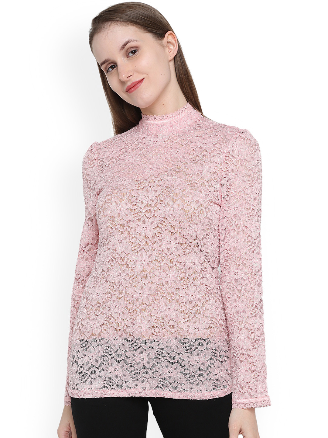 Buy Splash Women Pink Lace Top - Tops for Women 8190813 | Myntra
