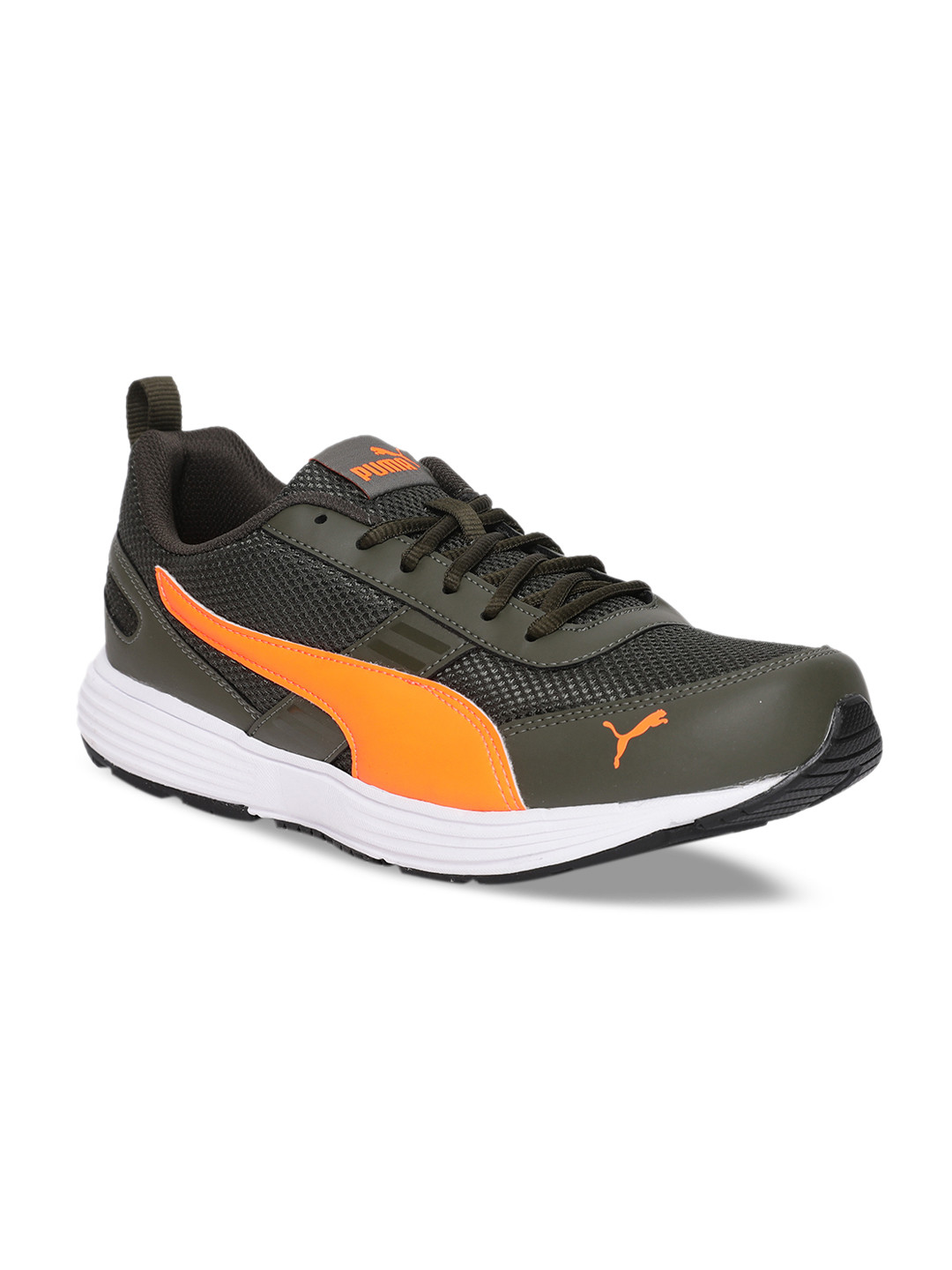 Buy Puma Men Orange & Olive Green Colourblocked Sneakers - Casual Shoes ...