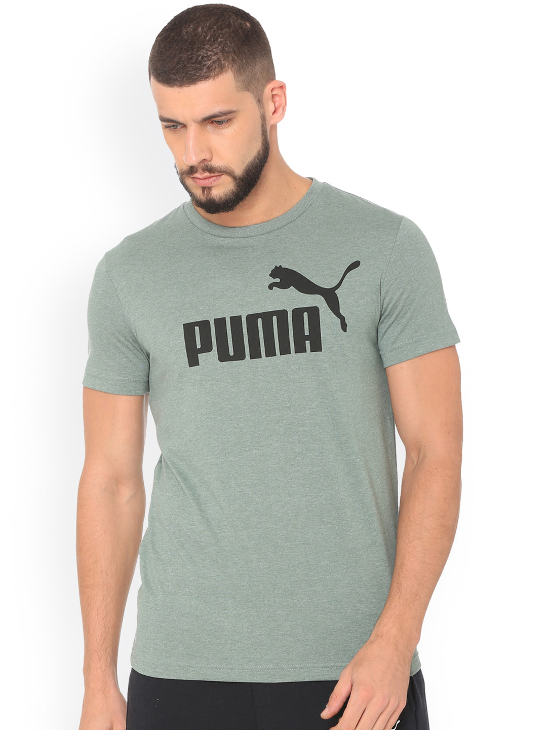 Buy Puma Men Grey Printed Round Neck T Shirt - Tshirts for Men 8217613 ...