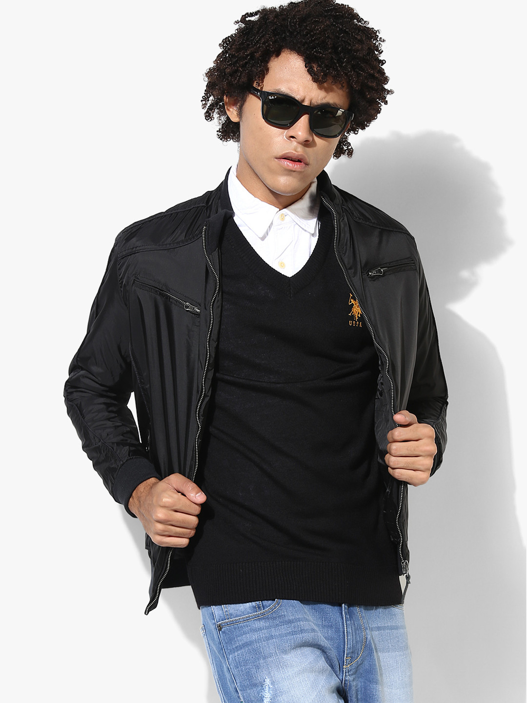 Buy Black Solid Casual Jacket - Jackets for Men 8227529 | Myntra