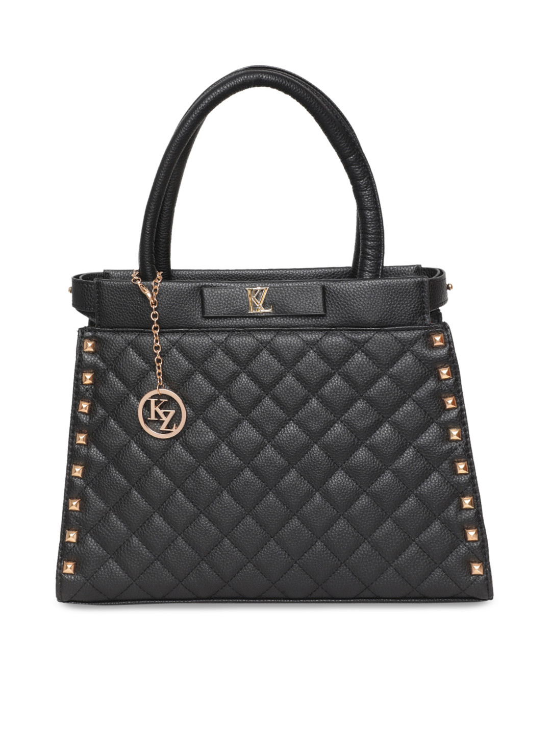 Buy Kazo Black Embellished Handheld Leather Bag - Handbags for Women ...