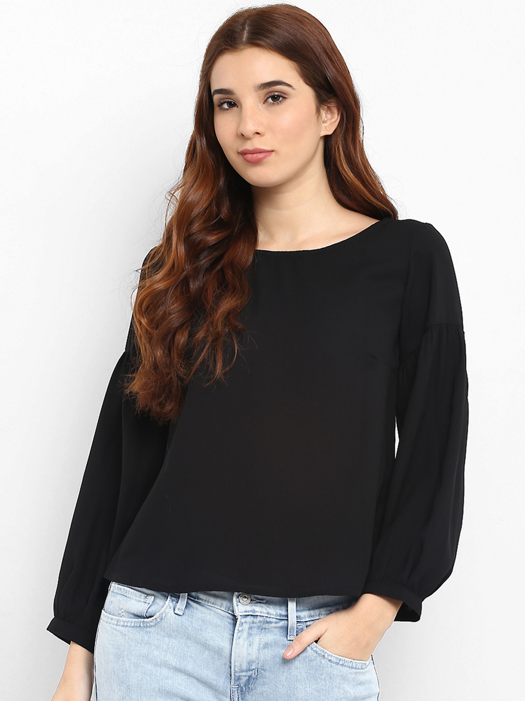 Buy SIRIKIT Women Black Solid A Line Top - Tops for Women 8225109 | Myntra