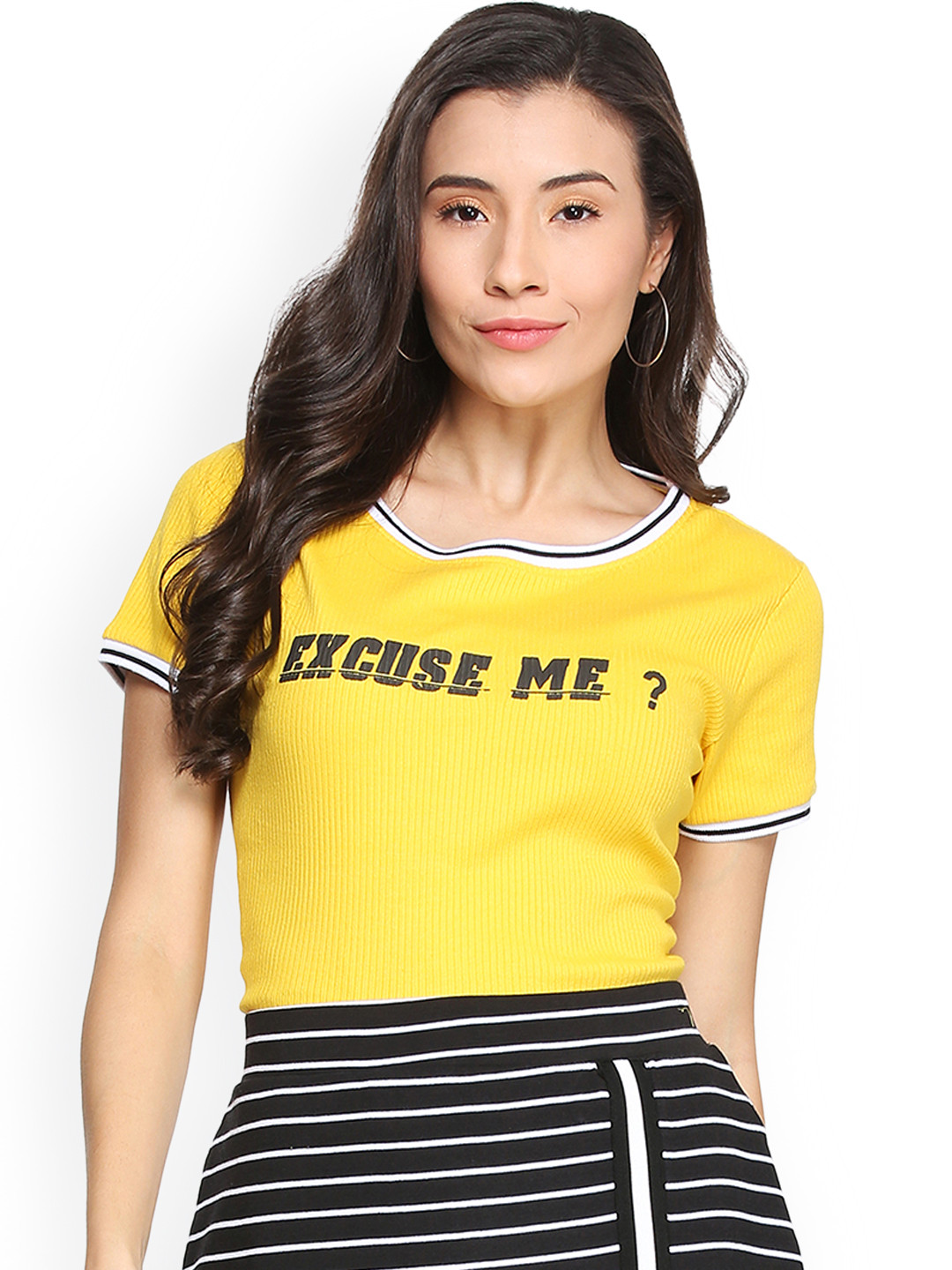 Buy People Women Yellow Printed Top - Tops for Women 8285245 | Myntra