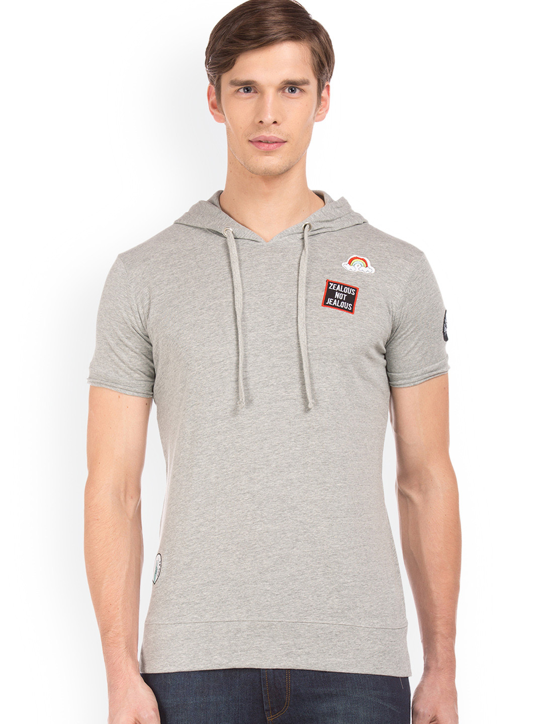 Buy Colt Men Grey Solid Hood T Shirt - Tshirts for Men 8292357 | Myntra