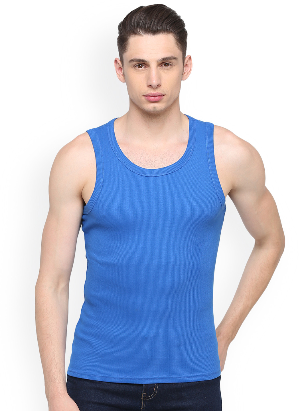 Buy Splash Men Blue Solid Innerwear Vest 6200714 - Innerwear Vests for ...