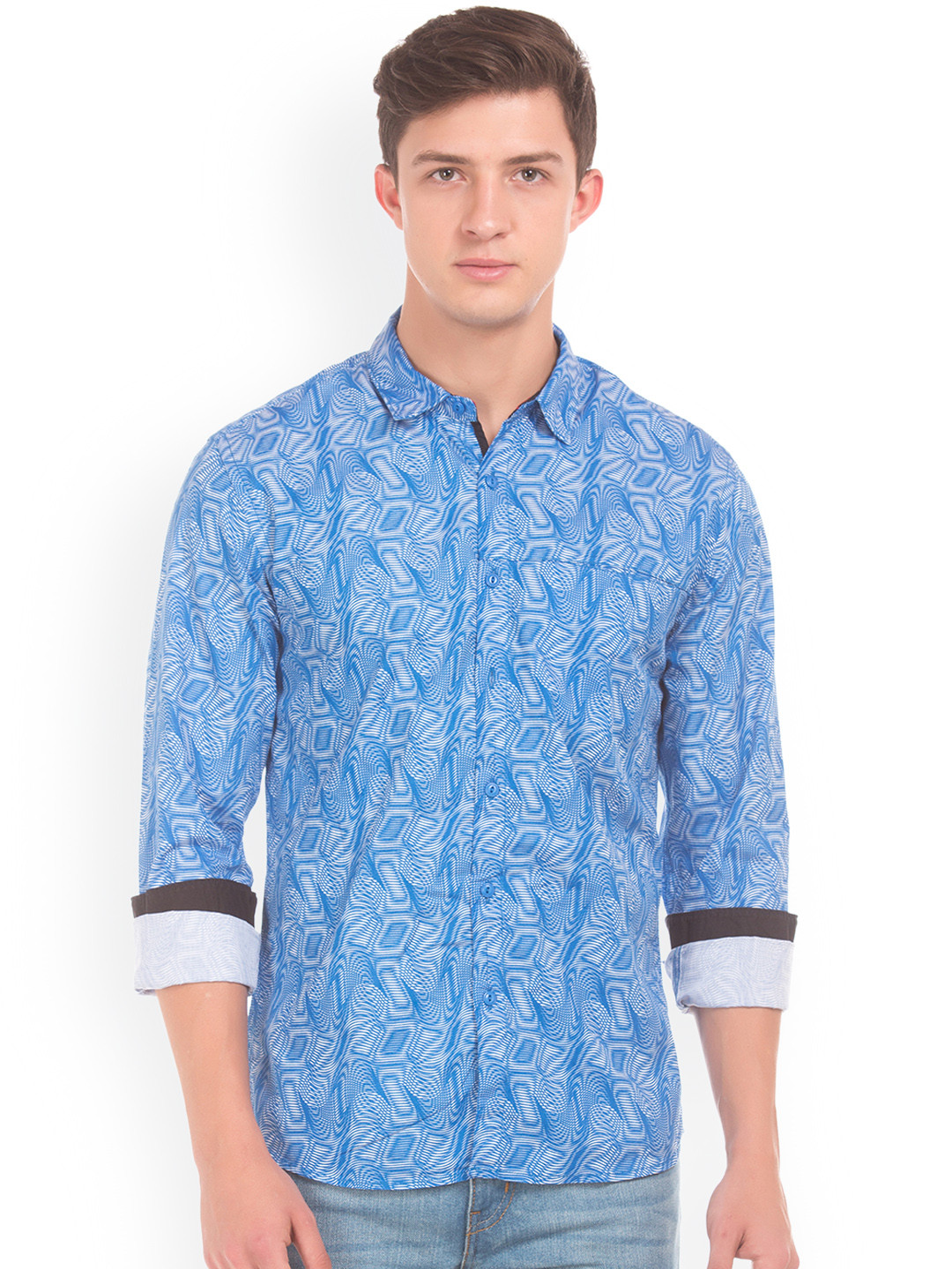 Buy Colt Men Blue Regular Fit Printed Casual Shirt - Shirts for Men ...