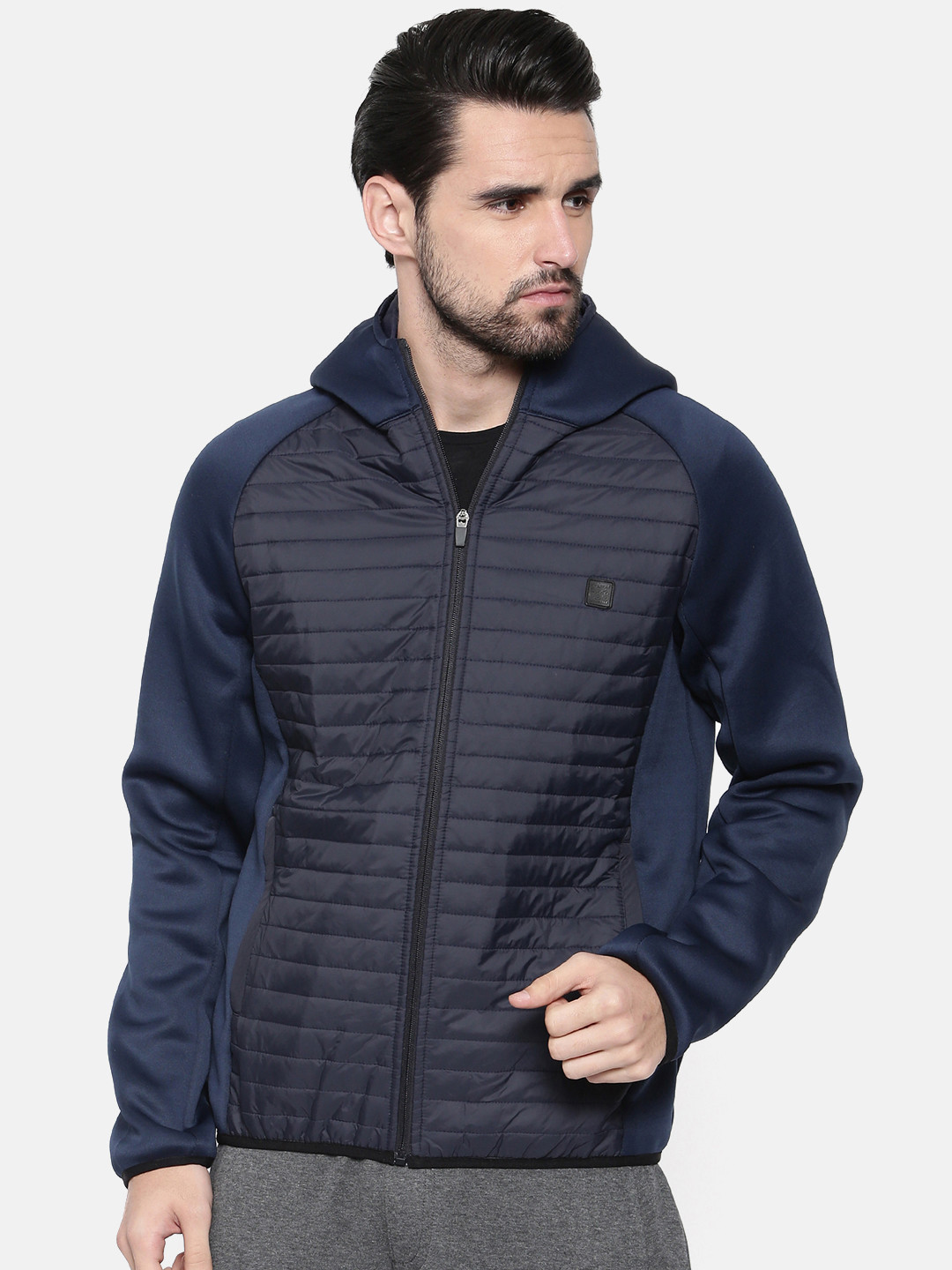 Buy Proline Men Navy Blue Solid Padded Jacket - Jackets for Men 8313083 ...