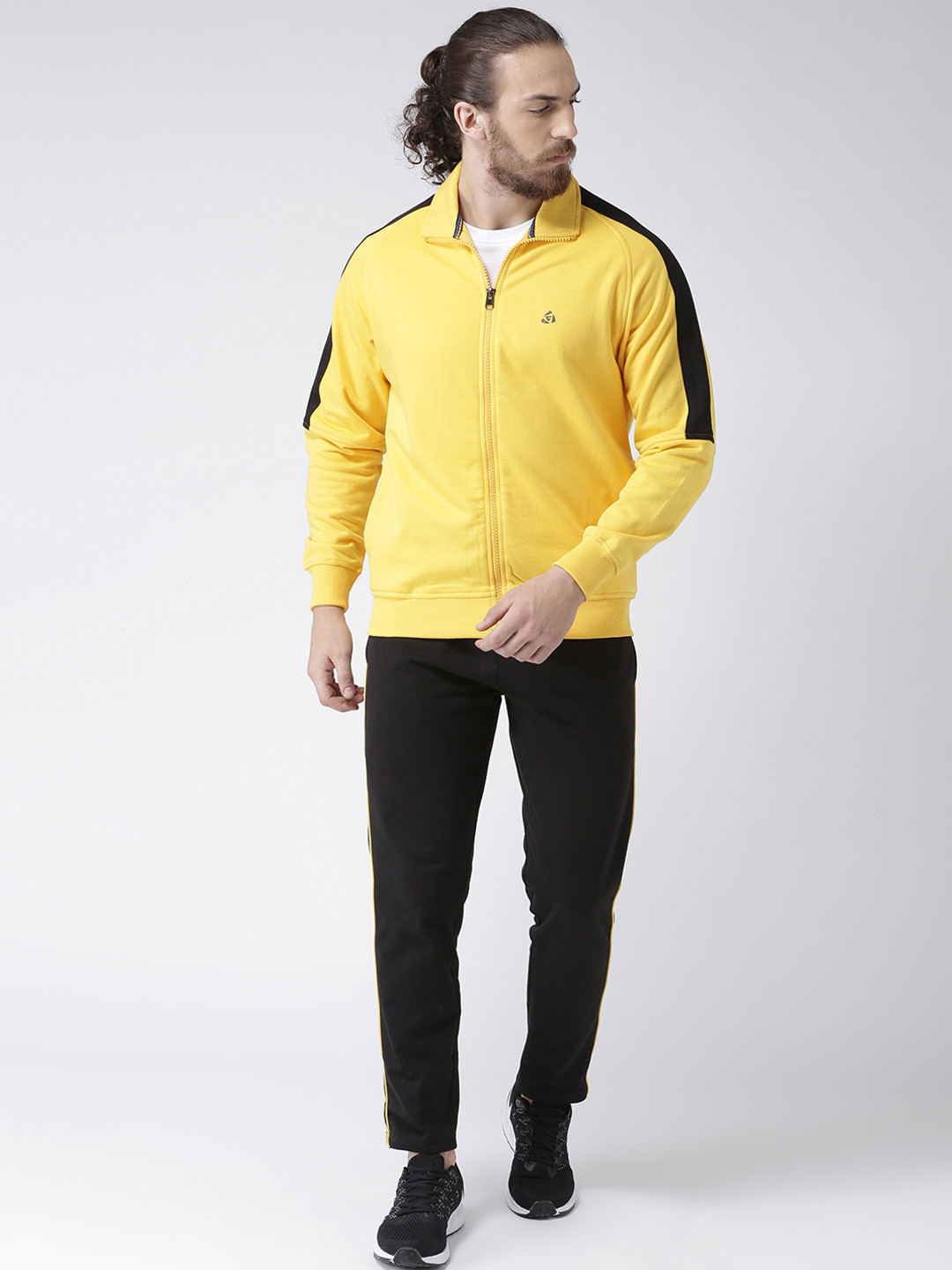 Buy GRIFFEL Men Yellow & Black Tracksuit - Tracksuits for Men 8366305 ...