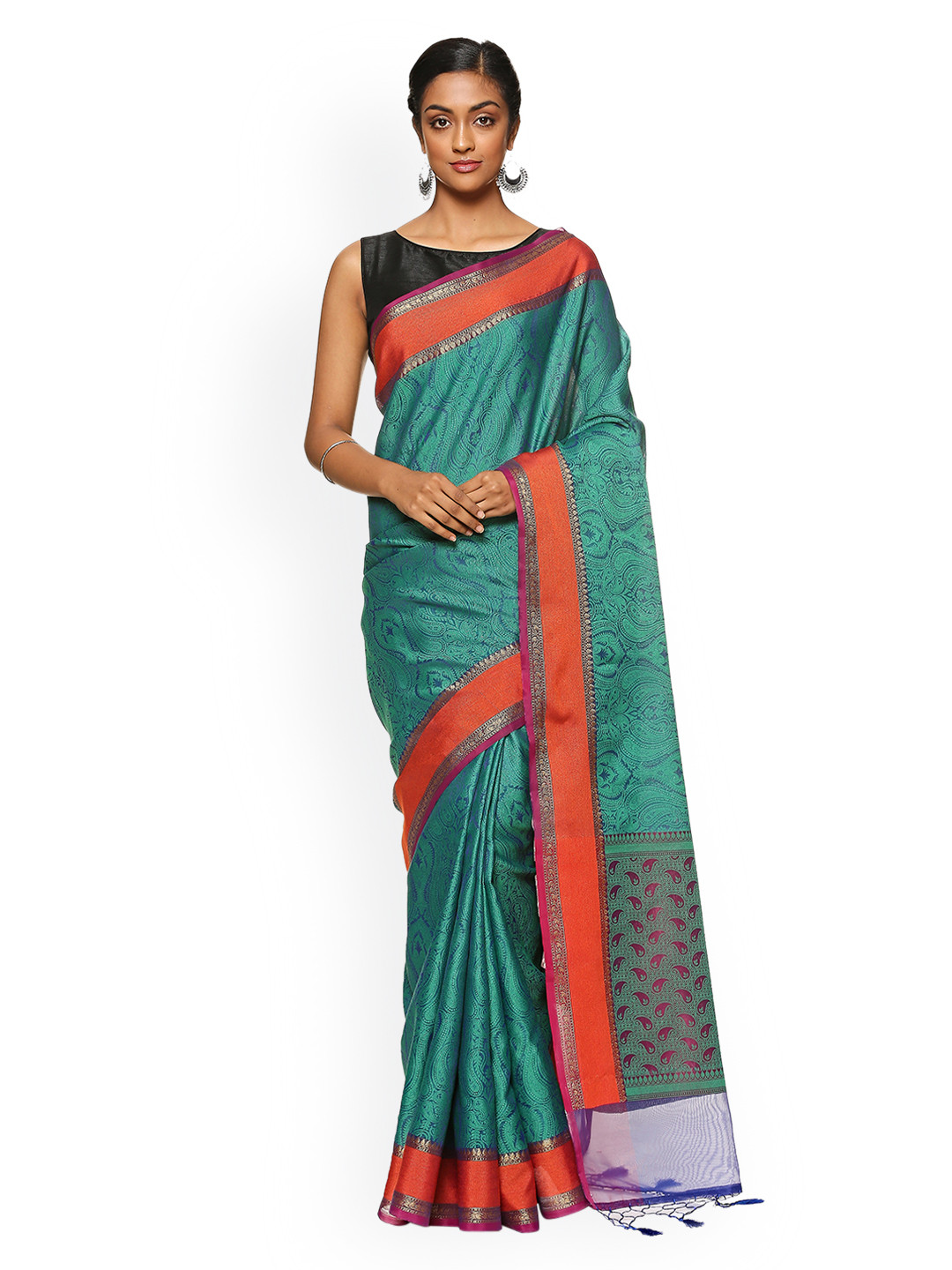 Buy Soch Blue Printed Poly Silk Saree - Sarees for Women 8366345 | Myntra
