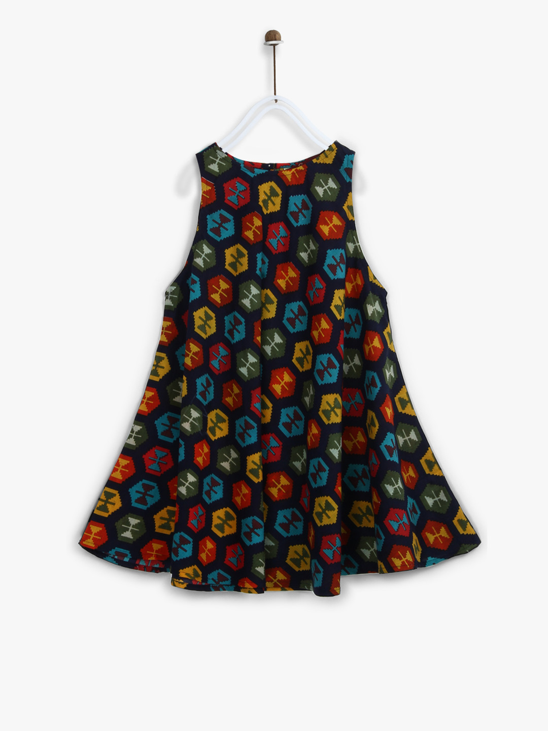 Buy Kids Multi Coloured Flared Printed Dress - Dresses for Girls ...