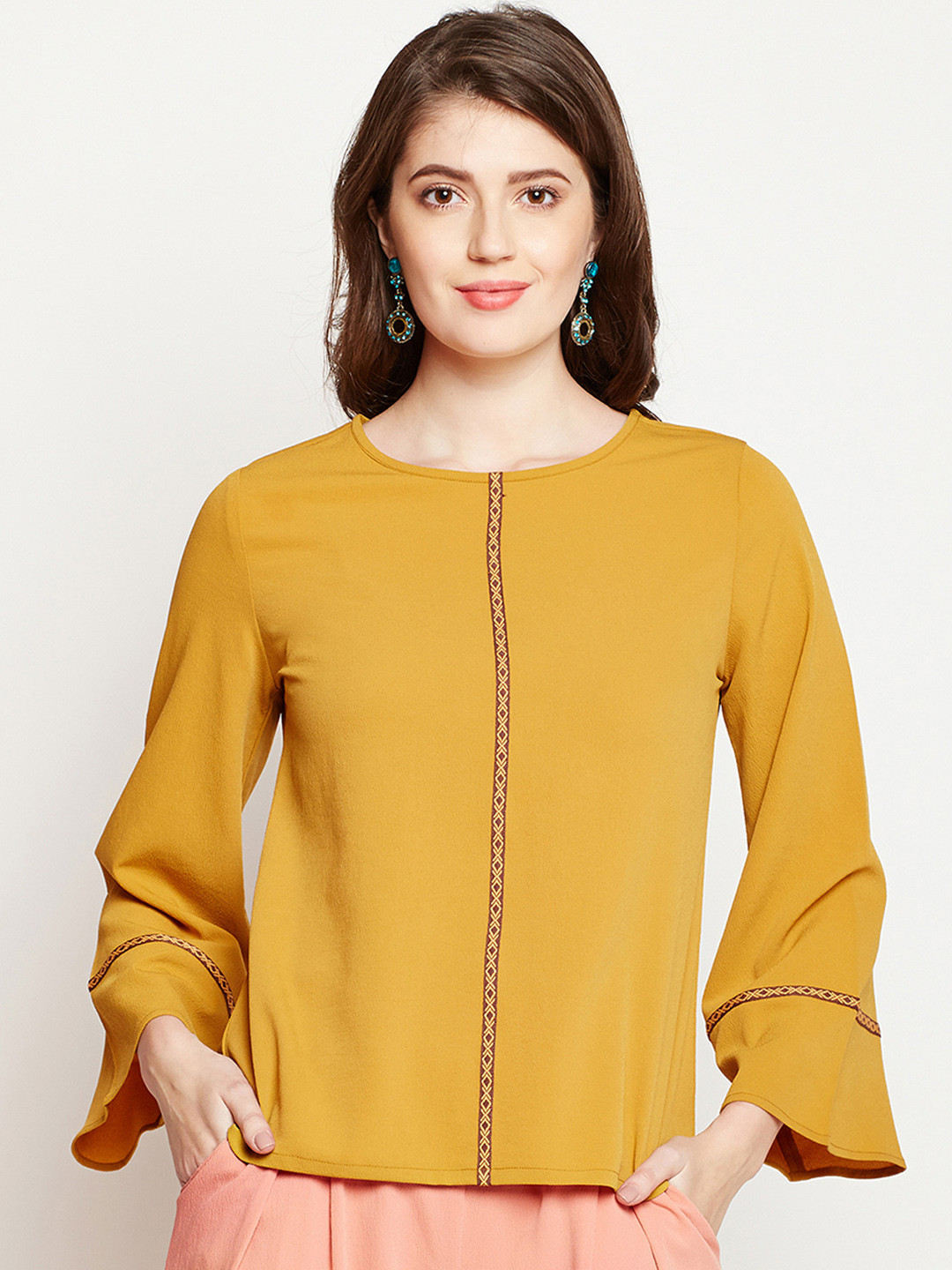 Buy RARE Women Mustard Solid Top - Tops for Women 8119171 | Myntra