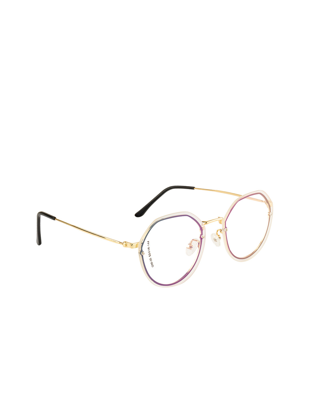 Buy Clark N Palmer Unisex Gold Toned Solid Rimless Oval Frames CNP ...