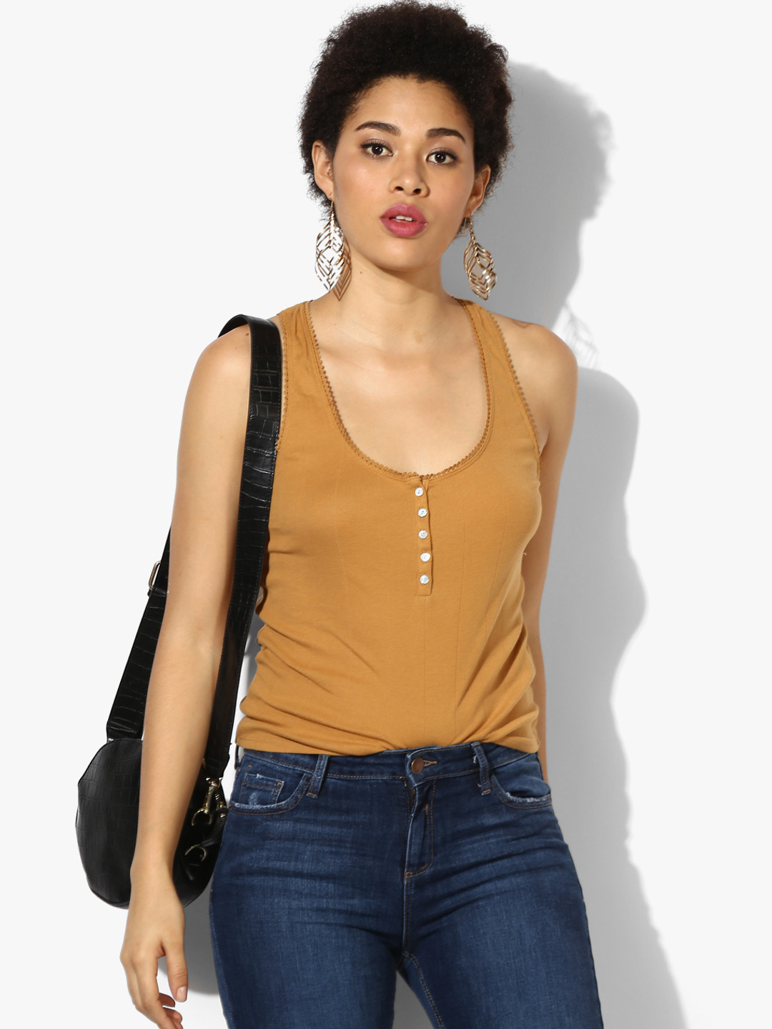 Buy Camel Solid Pure Cotton Top - Tops for Women 7173588 | Myntra