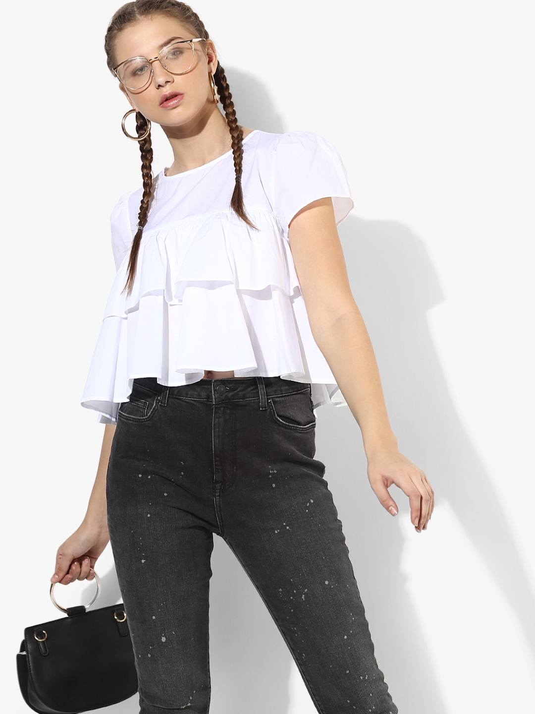 Buy Forever 21 Women White Solid A Line Pure Cotton Top Tops For Women 7172472 Myntra