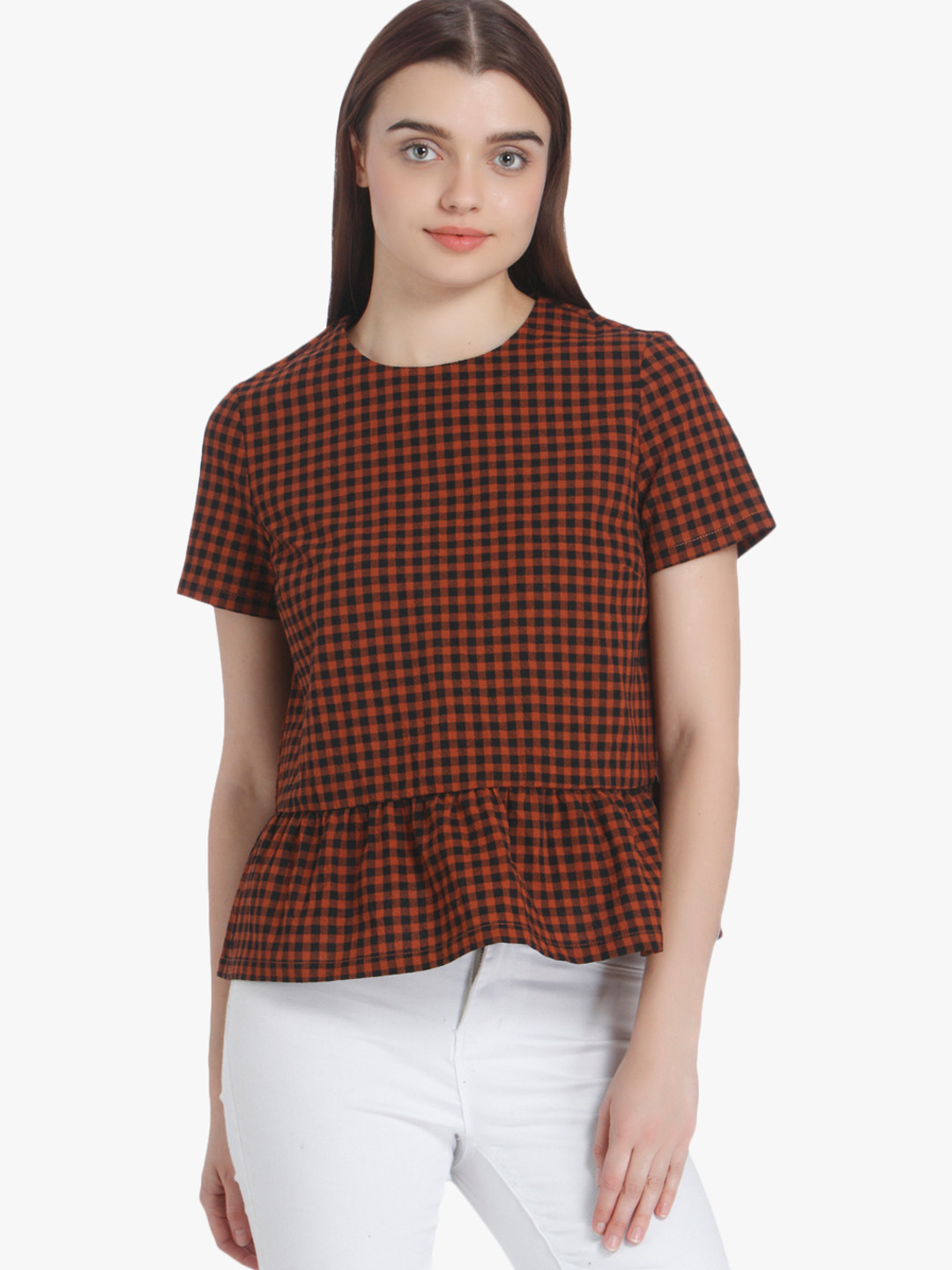 Buy Red Checked Blouse - Tops for Women 7178064 | Myntra