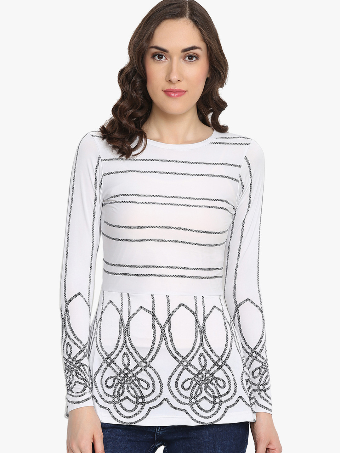 Buy White Printed Top - Tops for Women 7178553 | Myntra