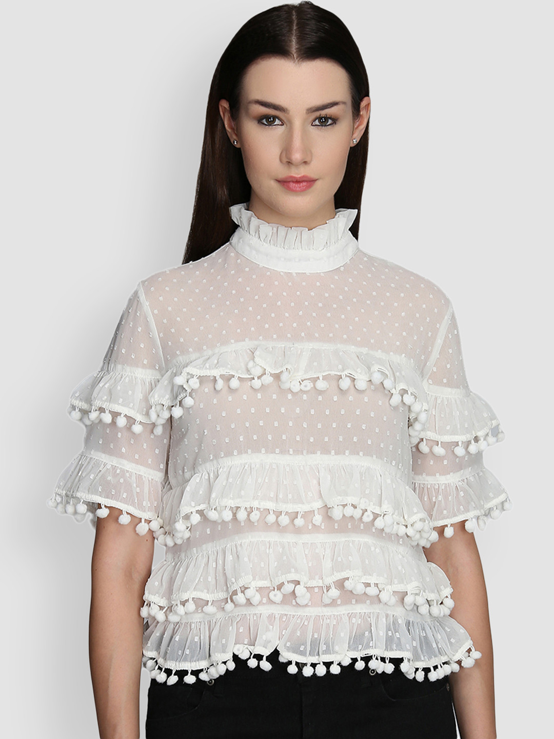 Buy LA LOFT Women White Solid Layered Top - Tops for Women 8511405 | Myntra