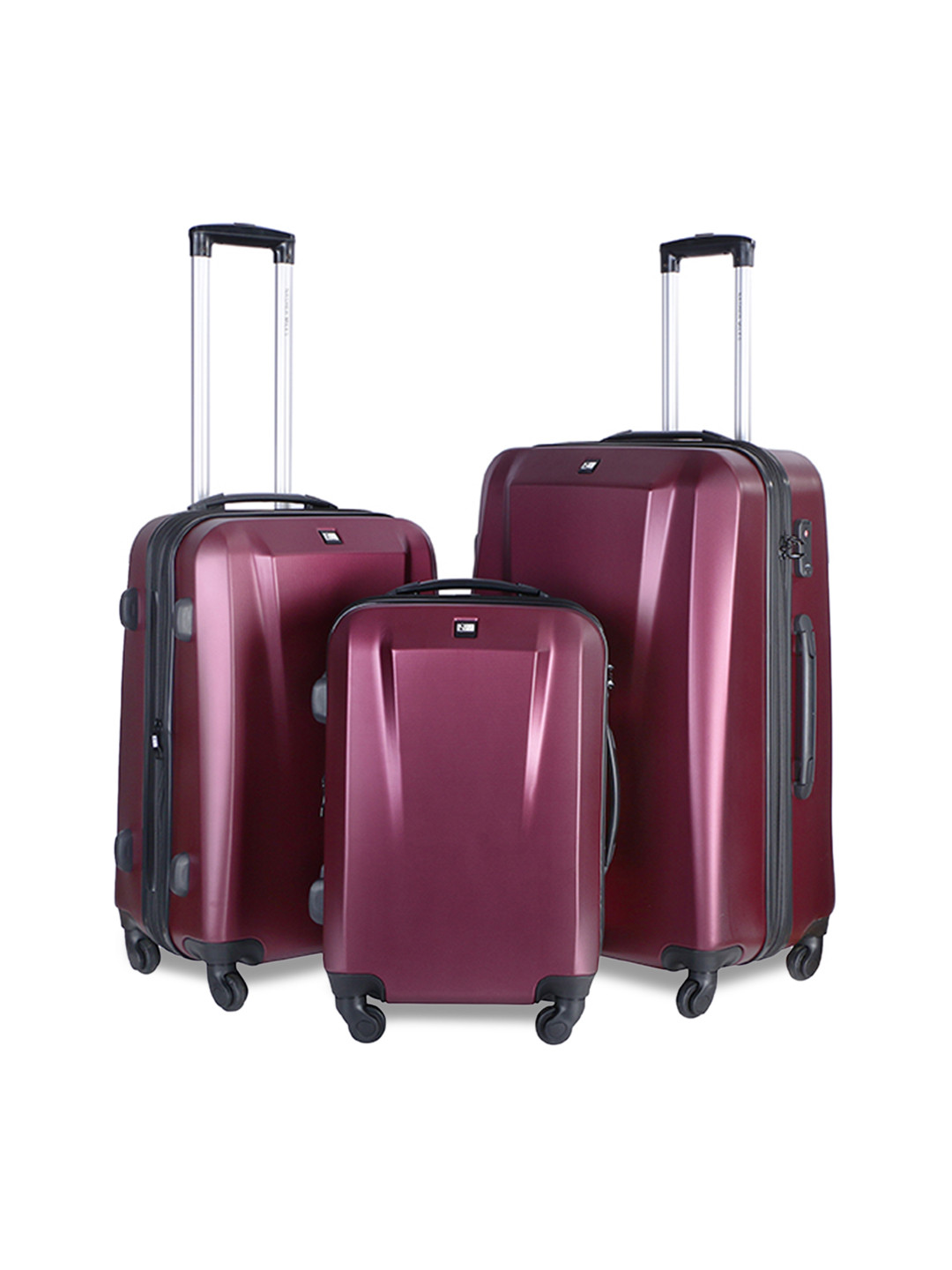 Buy Nasher Miles Unisex Set Of 3 Maroon Trolley Bags - Trolley Bag for ...