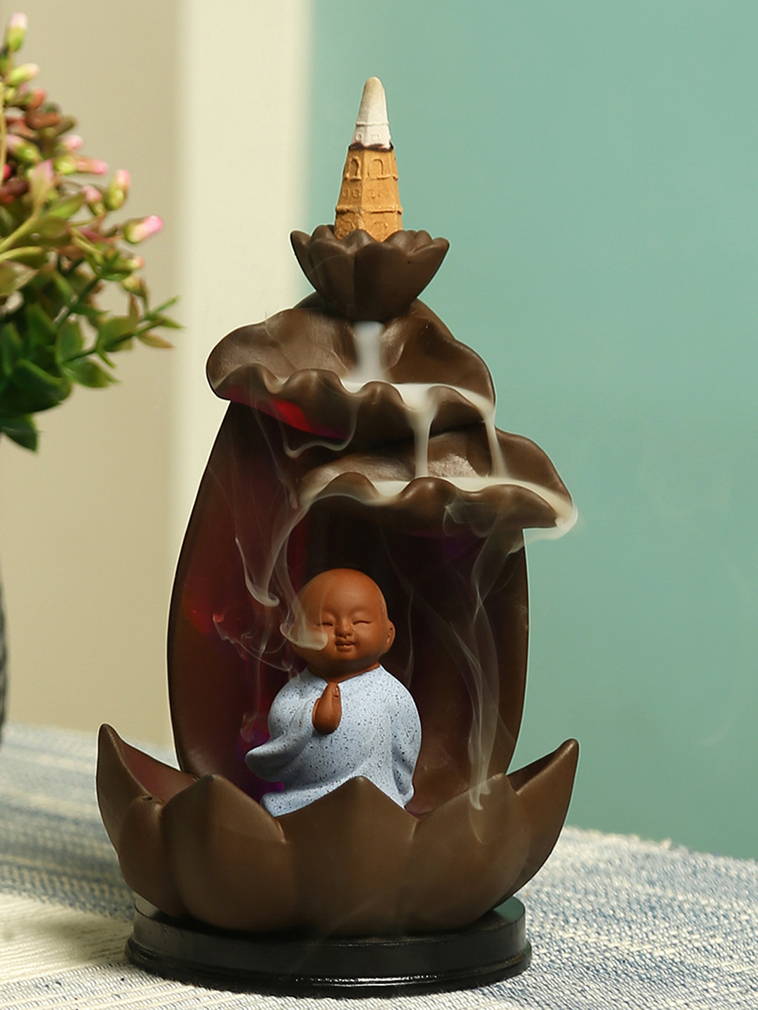 Buy Aapno Rajasthan Brown Resin Smoke Fountain With Backflow Incense ...