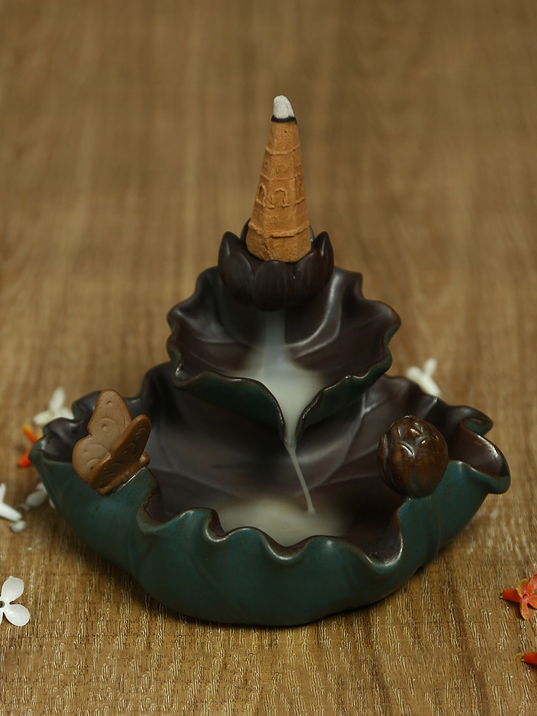 Buy Aapno Rajasthan Green & Brown Resin Smoke Fountain With Backflow ...