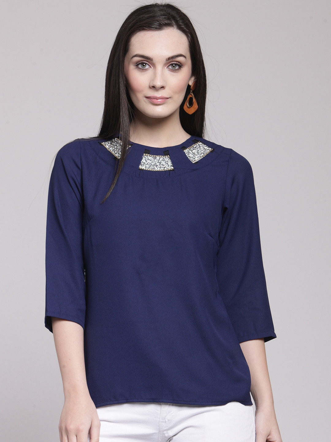 Buy PlusS Women Blue Solid A Line Top - Tops for Women 8612313 | Myntra