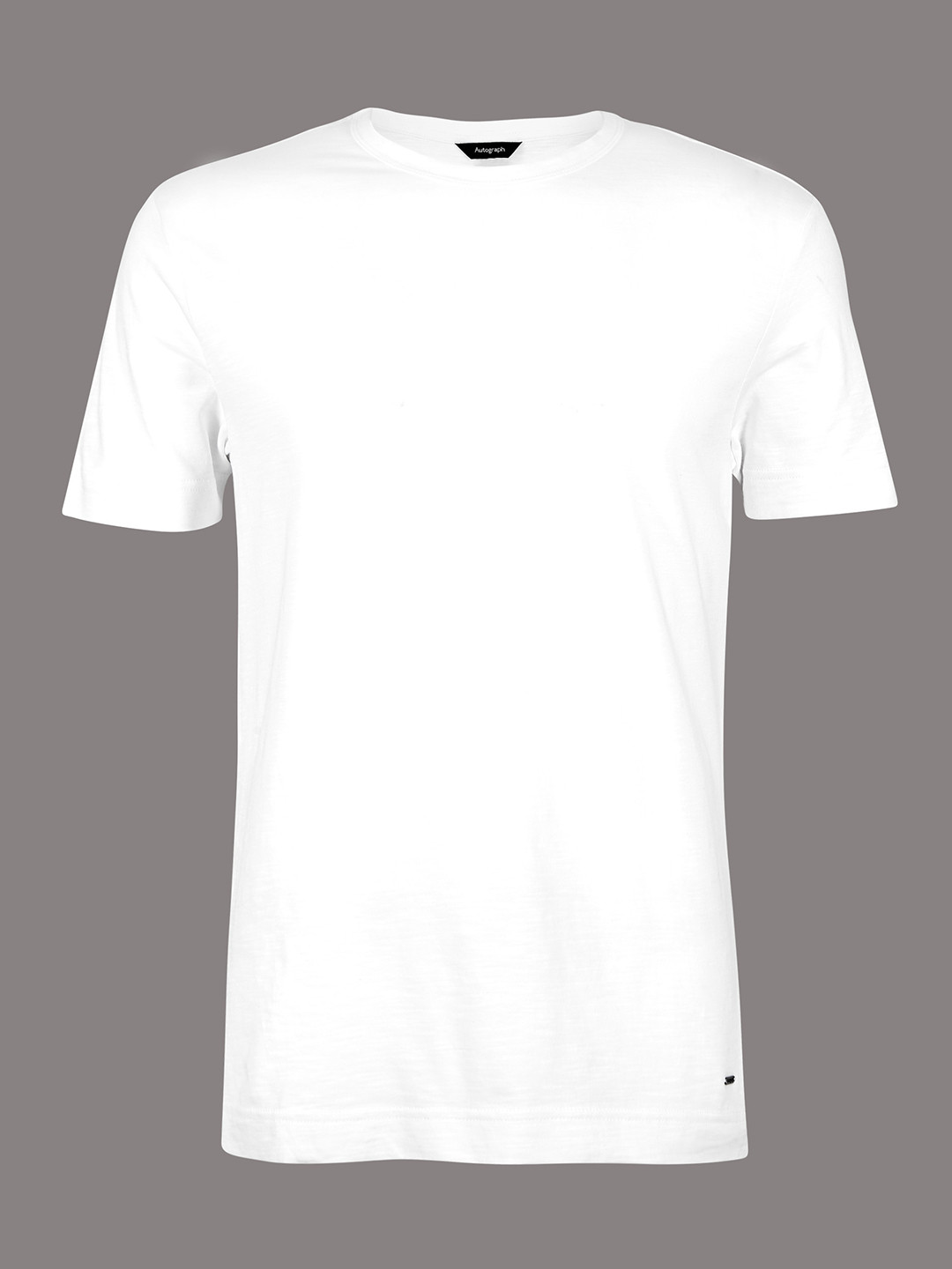 Buy Marks Spencer Men White Solid Round Neck Pure Cotton T Shirt ...