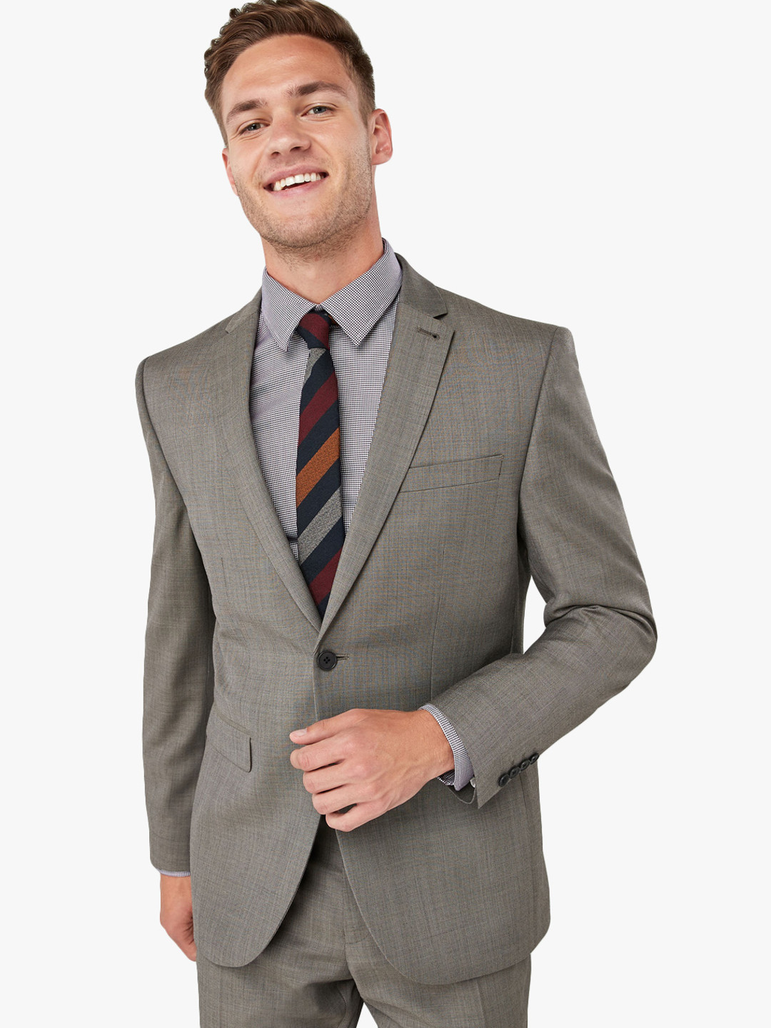 Buy Next Men Taupe Solid Two Piece Formal Suit - Suits for Men 8679671 ...