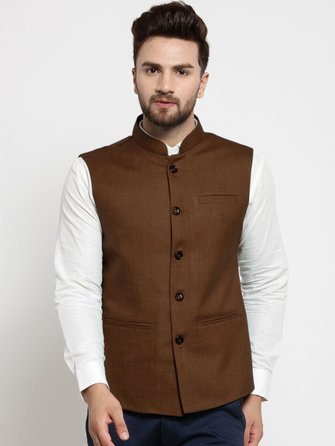 Buy TREEMODA Men Brown Nehru Jacket - Nehru Jackets for Men 8377529 ...