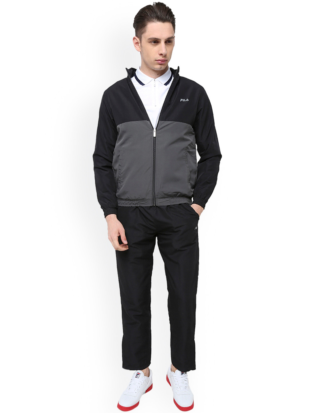 Buy FILA Men Black Solid Tracksuit - Tracksuits for Men 8414167 | Myntra